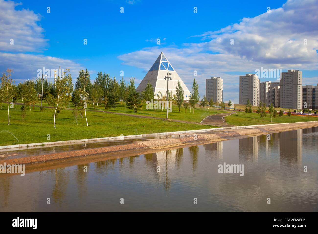 Kazakhstan, Astana, Palace of Peace and Reconciliation pyramid designed ...