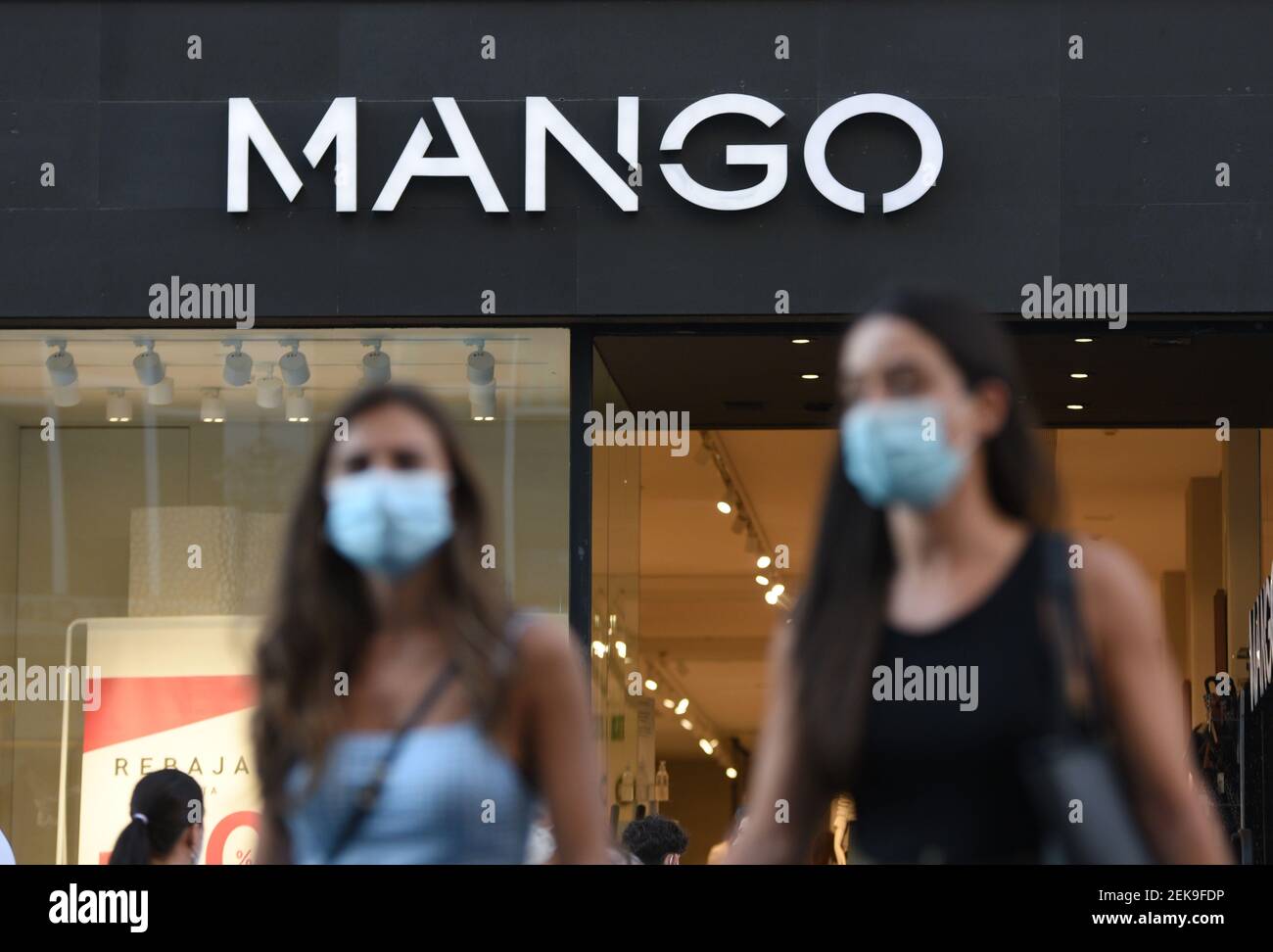 Mango logo seen at a store on Gran Via street in Madrid. (Photo by ...