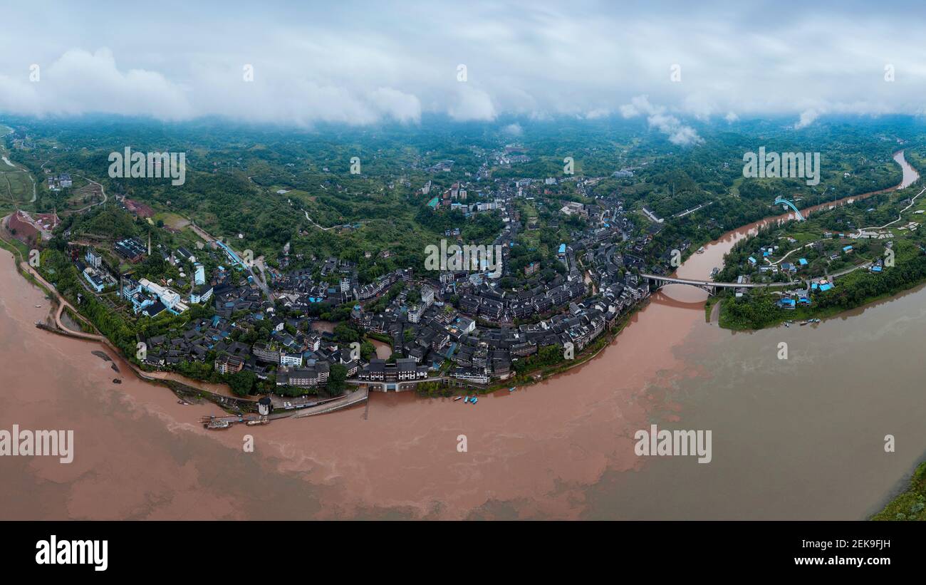Sichuanï¼ŒCHINA-On July 13, 2020, The ancient town of Anju in Tongliang ...