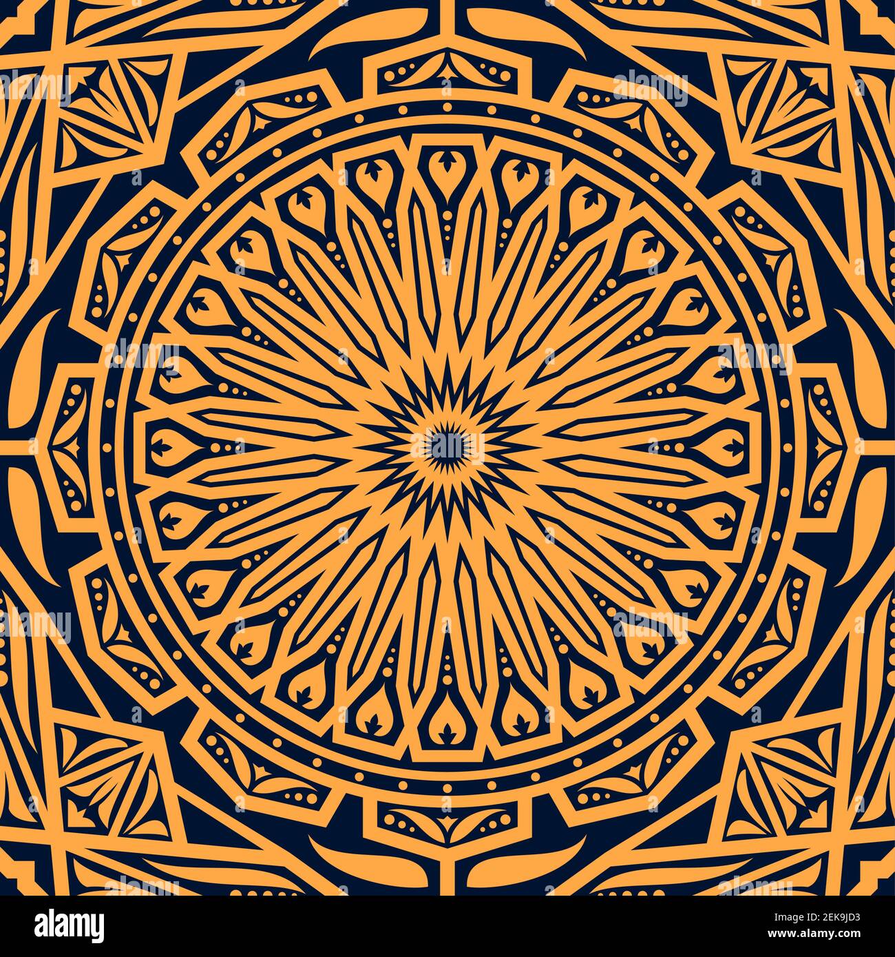 Arabic seamless floral pattern background vector design of round ...