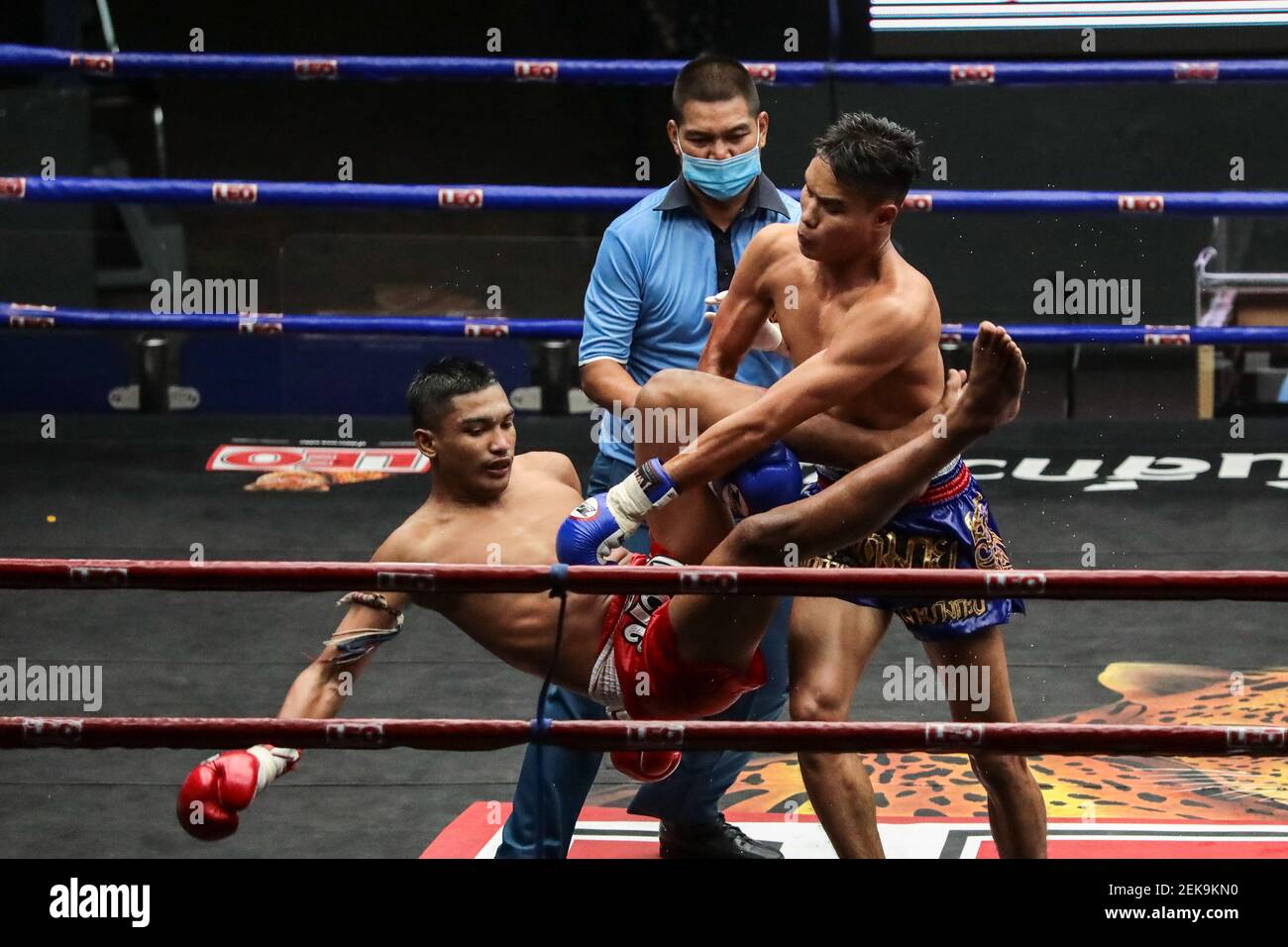 Bai Phai Yotharak (L) and Rak Sommai Ngo Bangkapi(R) are seen in action ...