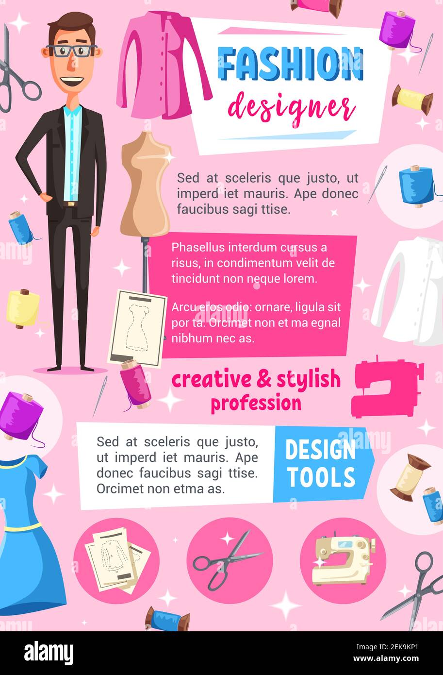 Fashion Designer Profession Vector Design Of Tailoring Or Sewing