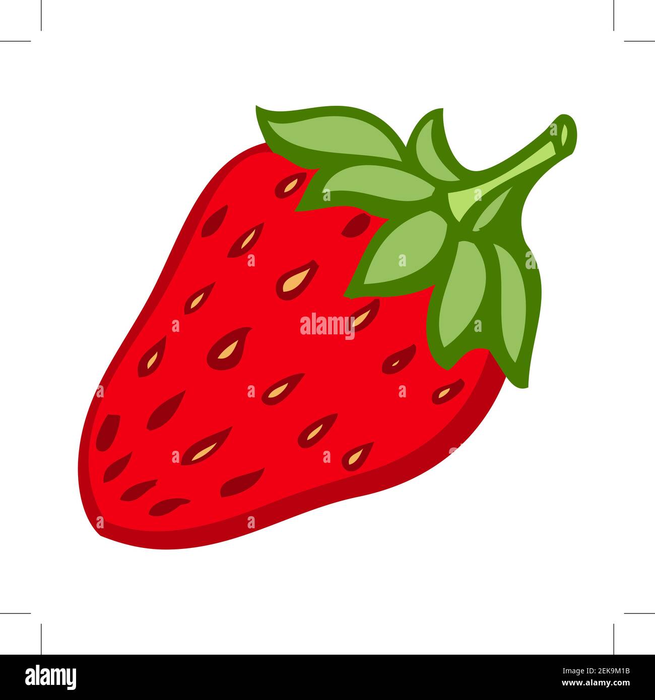Strawberry .Isolated object. white background. Flat vector image Stock ...