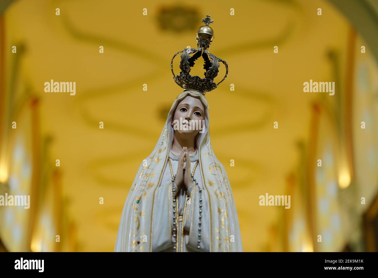 Statue of the image of Our Lady of Fatima, mother of God in the ...