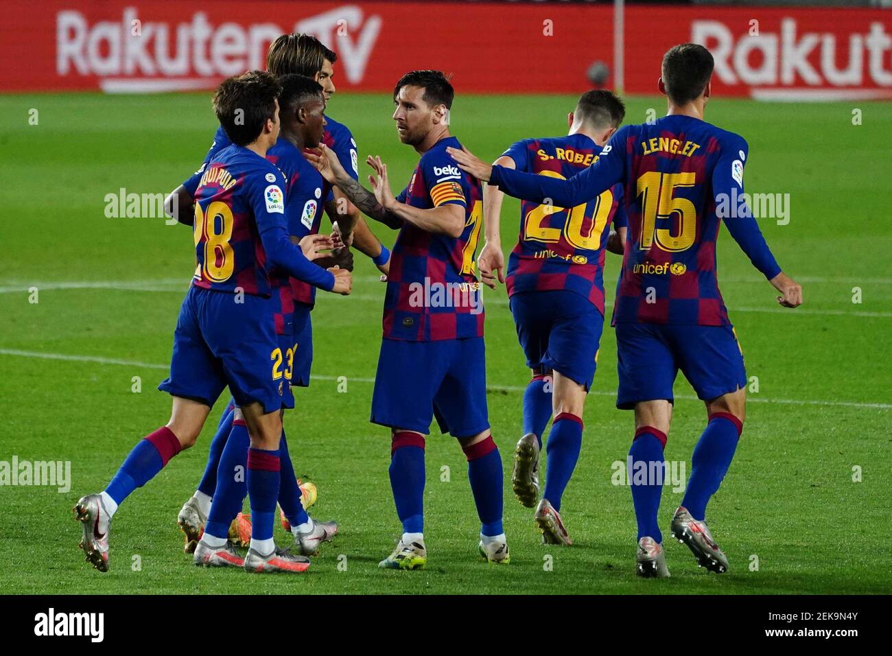 Spanish La Liga soccer match FC Barcelona vs Osasuna at Camp Nou ...
