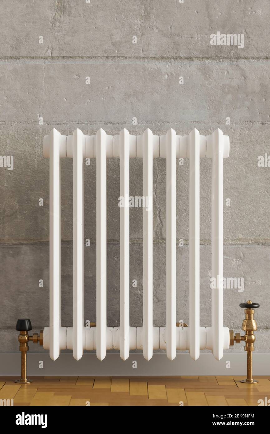 Three dimensional render of old-fashioned radiator Stock Photo - Alamy