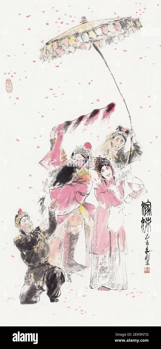 Chinese opera pictures of artist Zhu Gang, a Chinese Asian Modern and ...