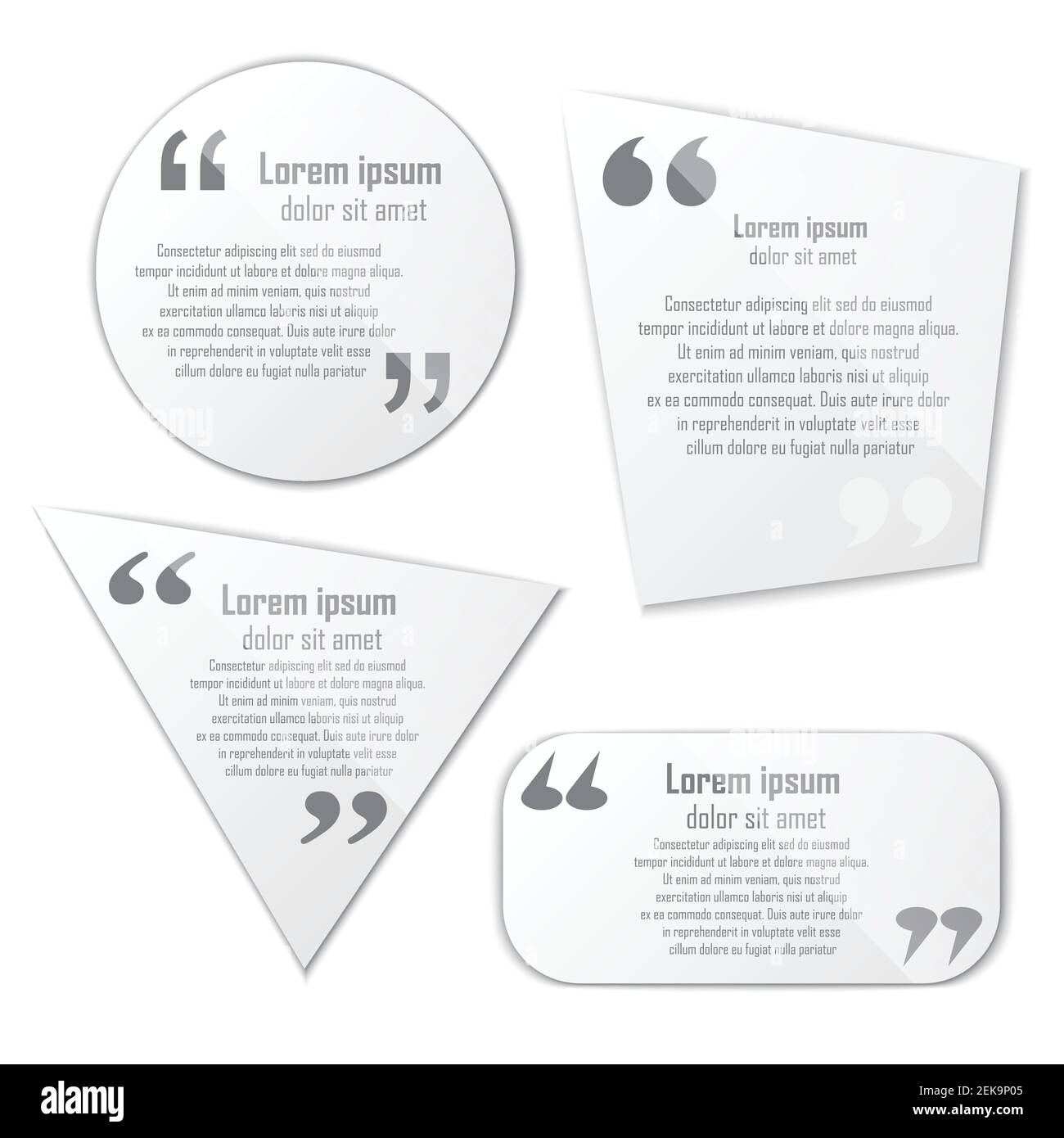 Grey speech bubbles with text Stock Vector Image & Art - Alamy