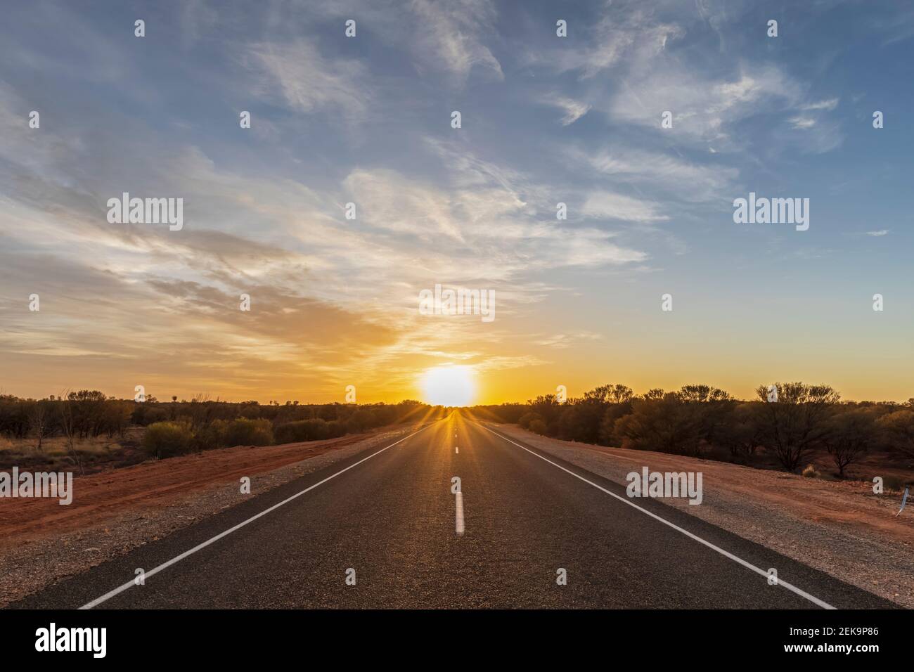 Empty lasseter highway sunrise hi-res stock photography and images - Alamy