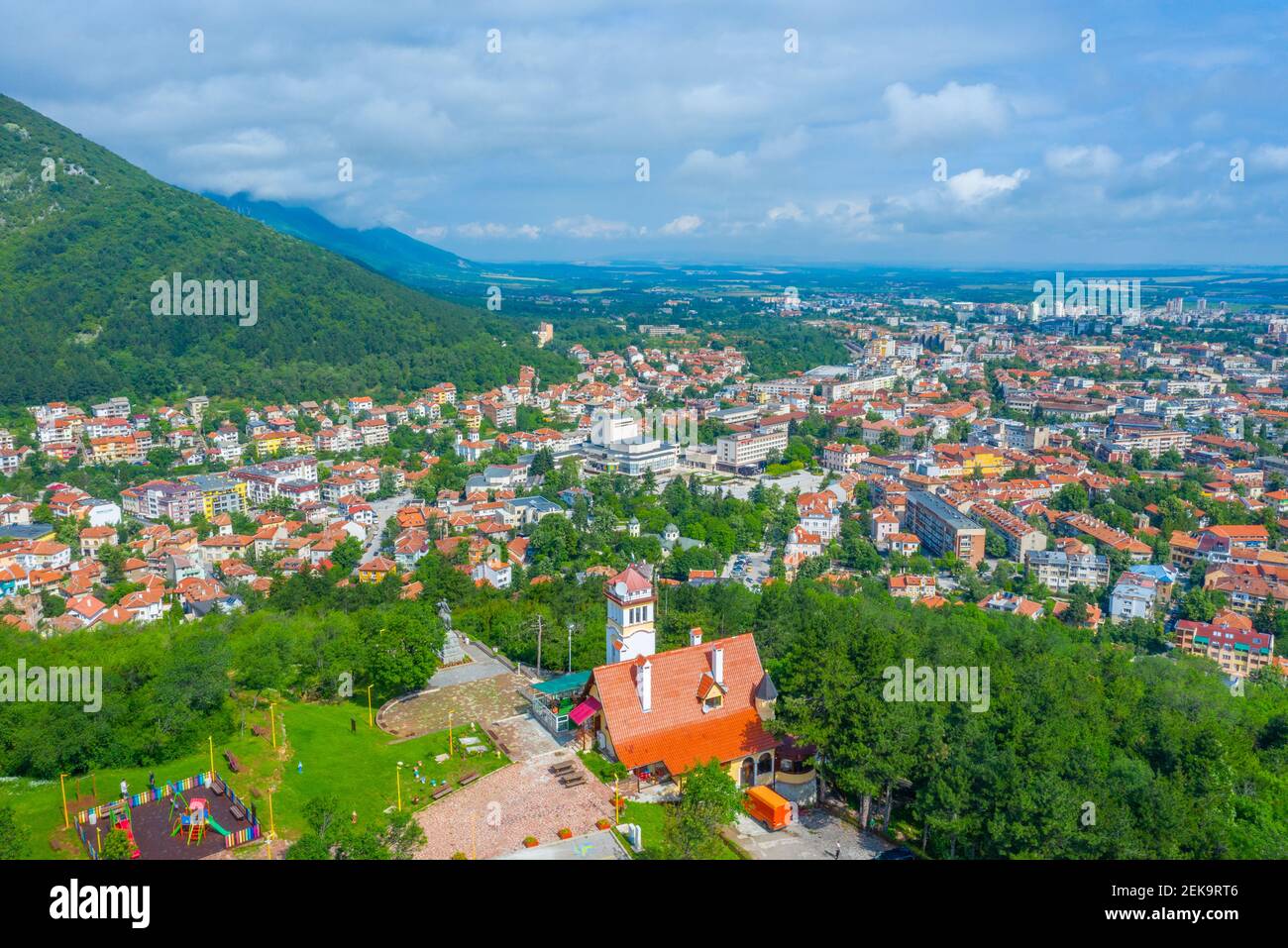 Aerial view of Bulgarian town Vratsa Stock Photo - Alamy