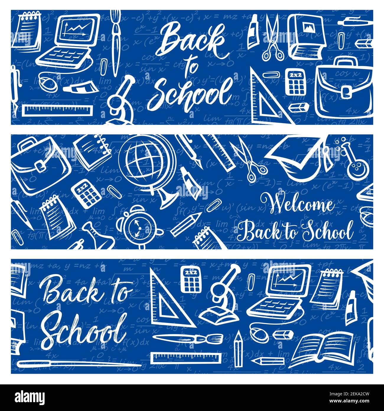 Back to School education and study supplies on algebra mathematics ...