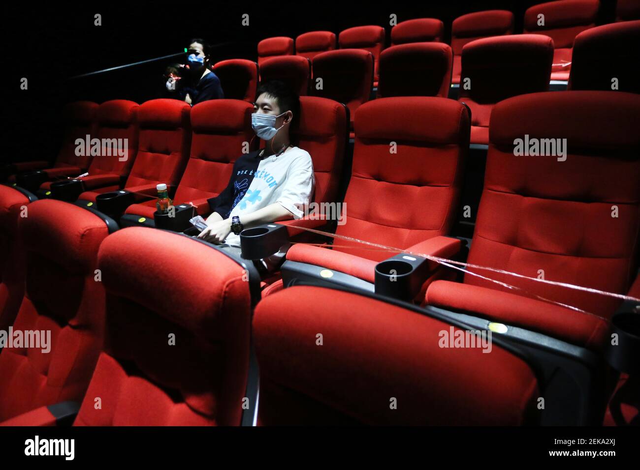 Audience watch movies at a local cinema, Nanjing city, east China's ...