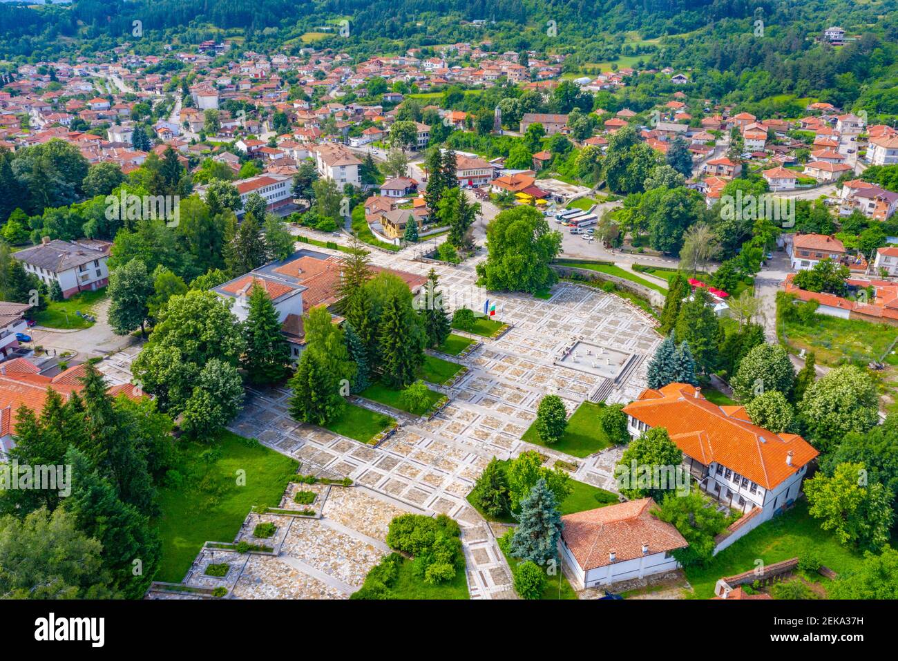 Aerial view of Bulgarian town Kalofer Stock Photo - Alamy