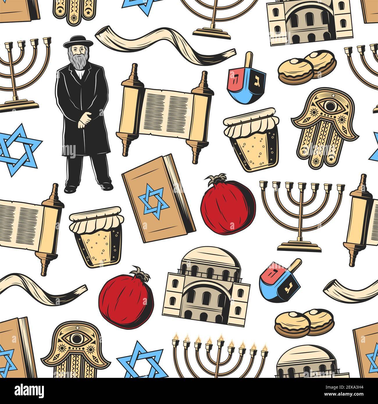 Synagogue menorah rabbi Stock Vector Images - Alamy