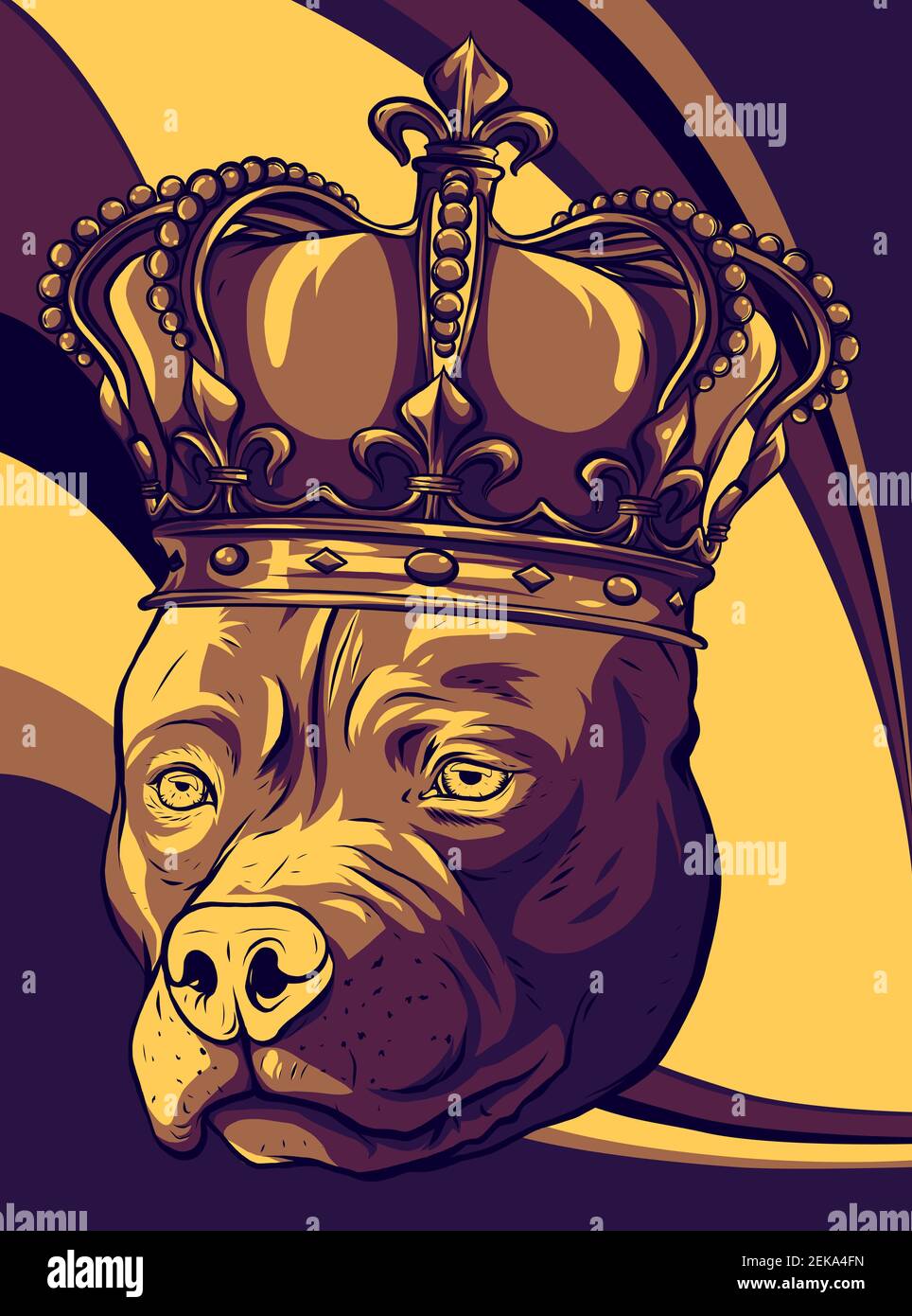 King Dog vector illustration on colored background Stock Vector Image ...