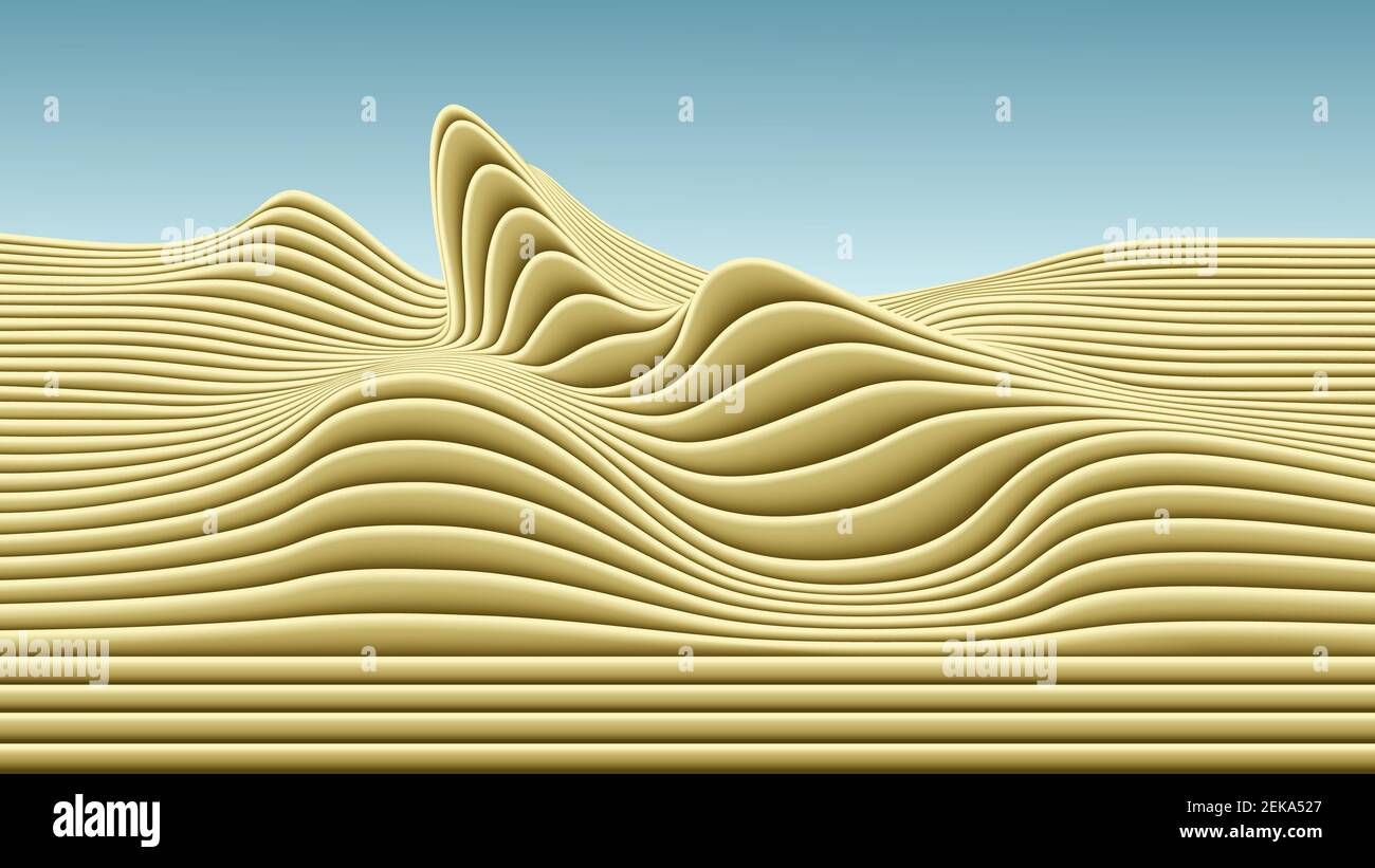 Raster paper cut waves modern background Stock Photo - Alamy