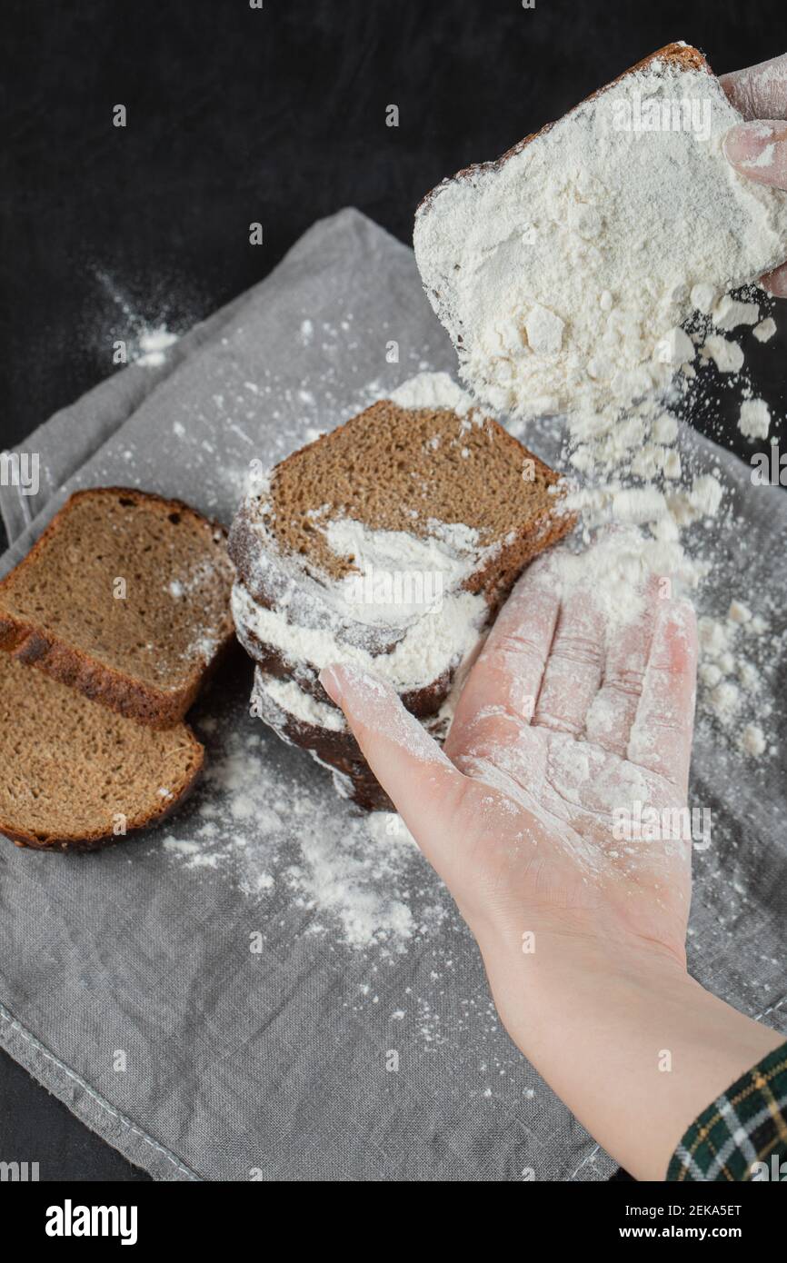Hand cut bread hi-res stock photography and images - Alamy