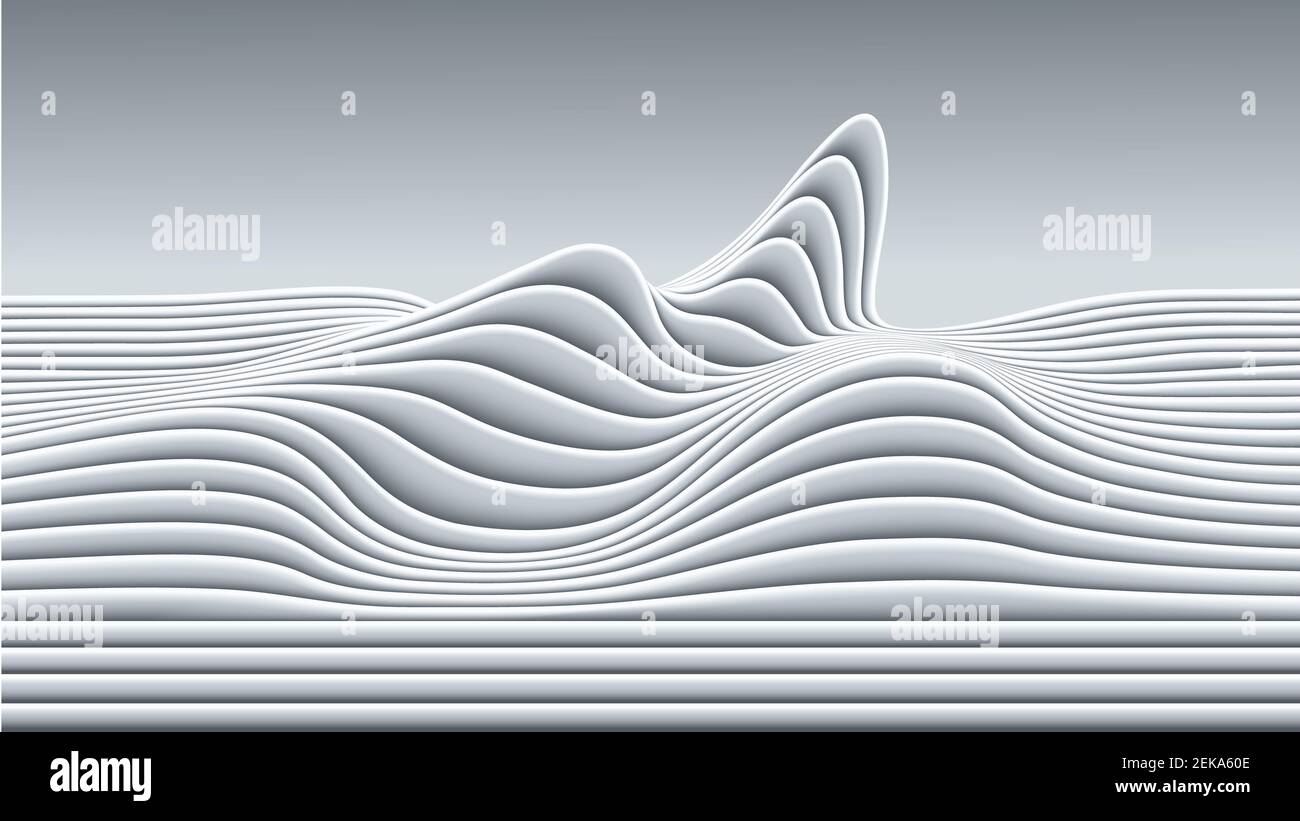 Raster paper cut waves modern background Stock Photo - Alamy