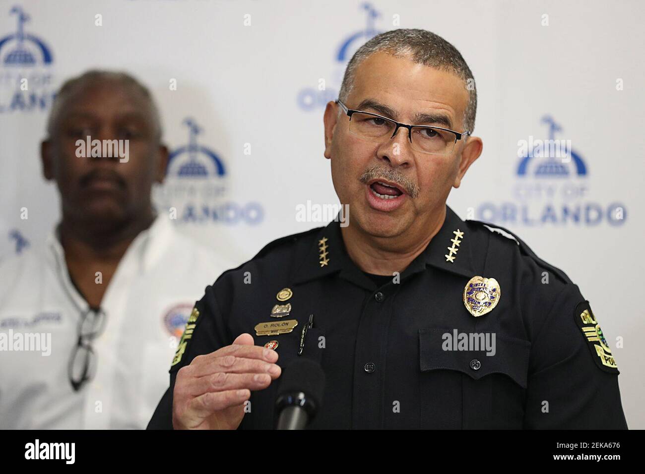 Orlando police Chief Orlando Rolon speaks during a press conference ...