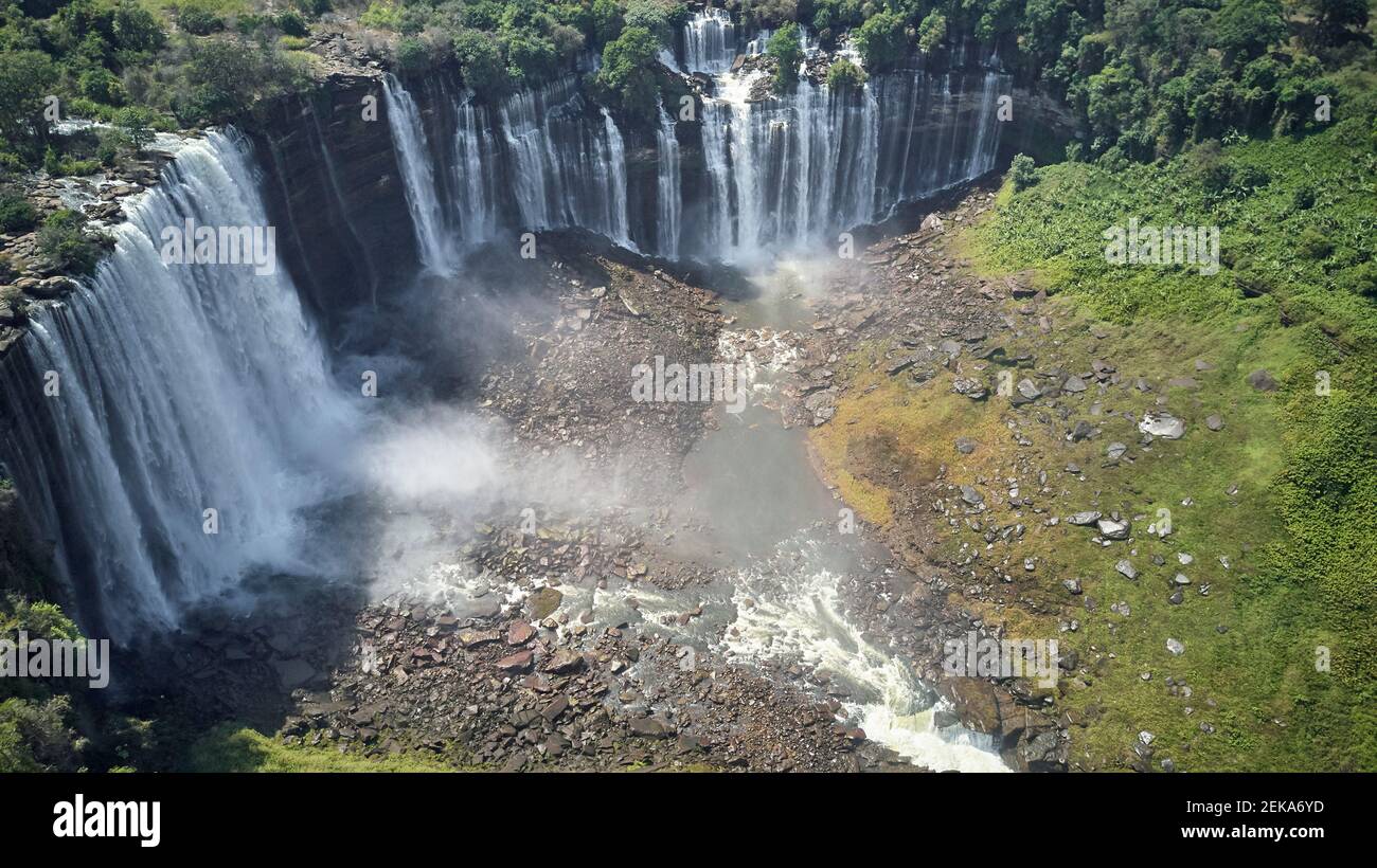 Aerial view of Kalandula Falls, Angola Stock Photo - Alamy