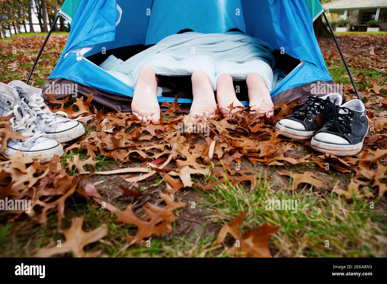 Boy feet tent hi-res stock photography and images - Alamy