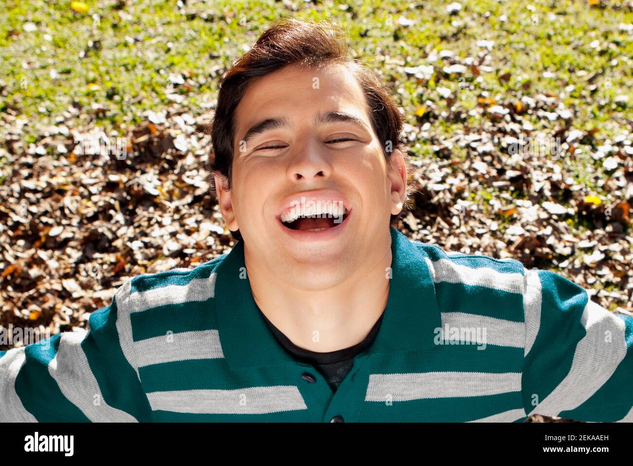 Close up of a man laughing Stock Photo - Alamy
