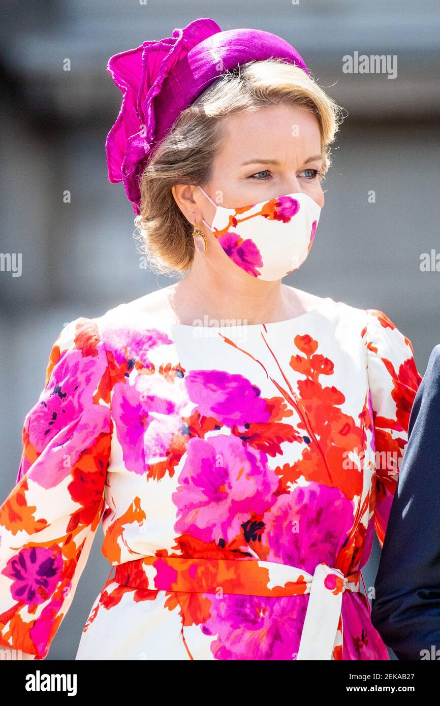 Queen Mathilde of Belgium attending Belgian National Day 2020 in ...