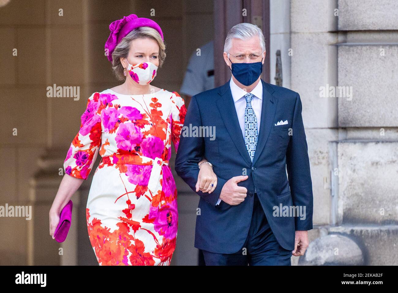 King Philippe and Queen Mathilde of Belgium attending Belgian National ...