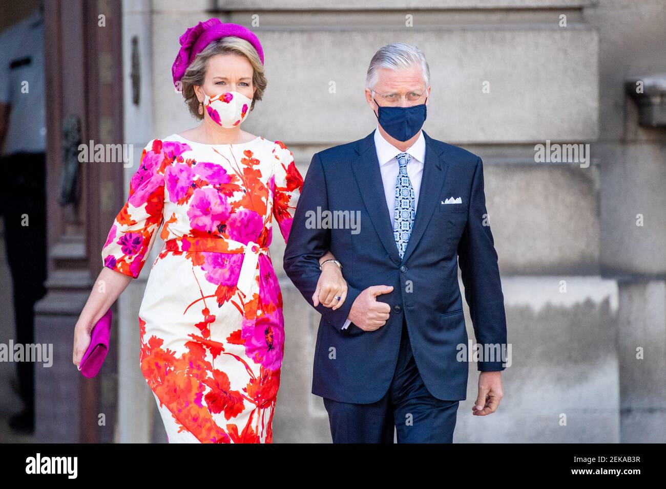 King Philippe and Queen Mathilde of Belgium attending Belgian National ...