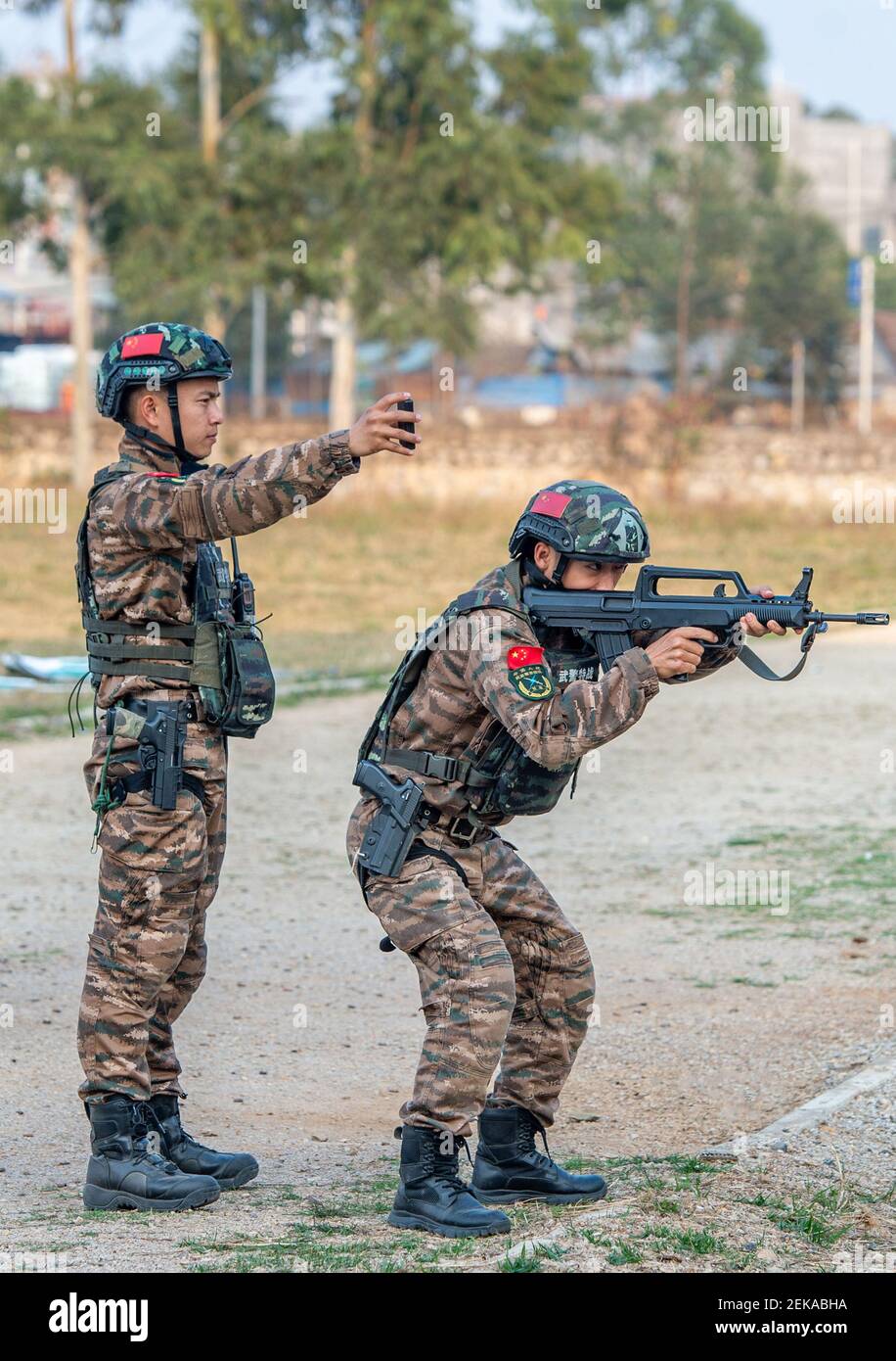 GUANGXI, CHINA - FEBRUARY 23, 2021 - Special forces conduct a shooting ...