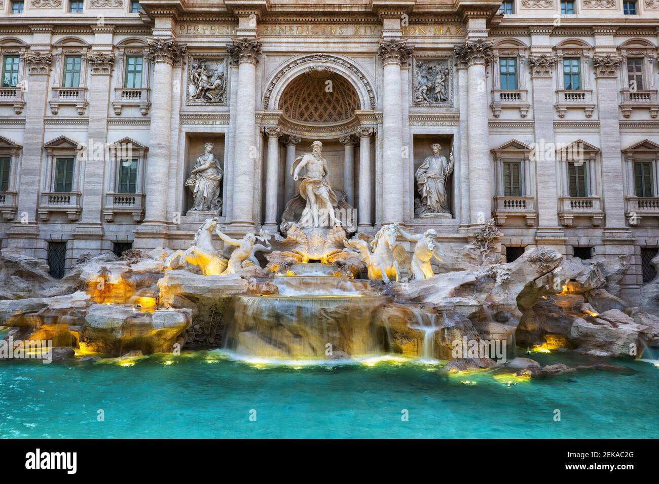 Italy, Rome, Trevi Fountain, Ornate, Baroque style fountain Stock Photo ...