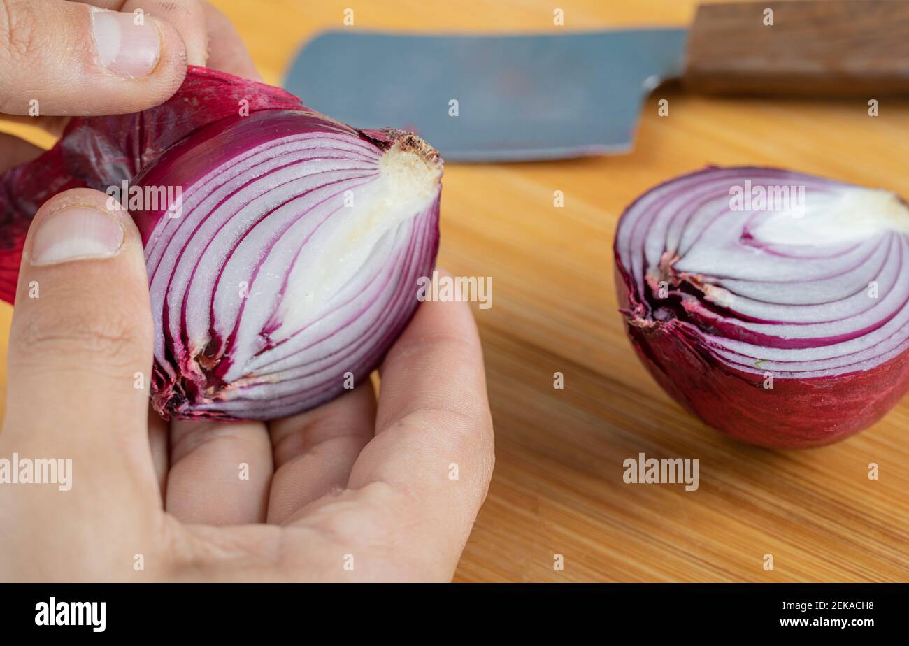 Peeling an onion High Resolution Stock Photography and Images - Alamy