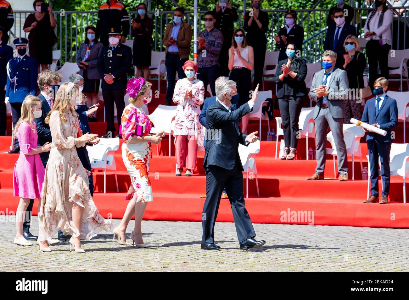 King Philippe, Filip of Belgium and Queen Mathilde with their children ...
