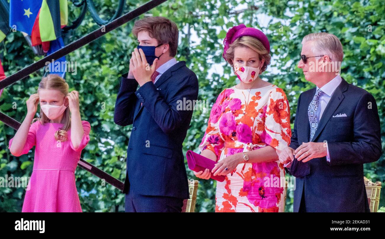 King Philippe, Filip of Belgium and Queen Mathilde with Prince Gabriel ...