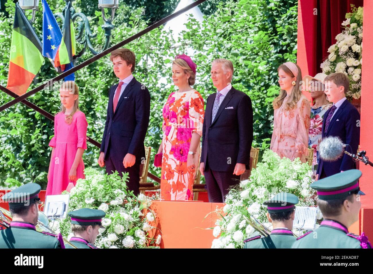 King Philippe, Filip of Belgium and Queen Mathilde with their children ...