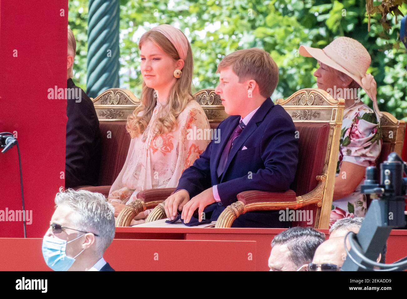 Princess Elisabeth and Prince Emmanuel of Belgium attending Belgian ...