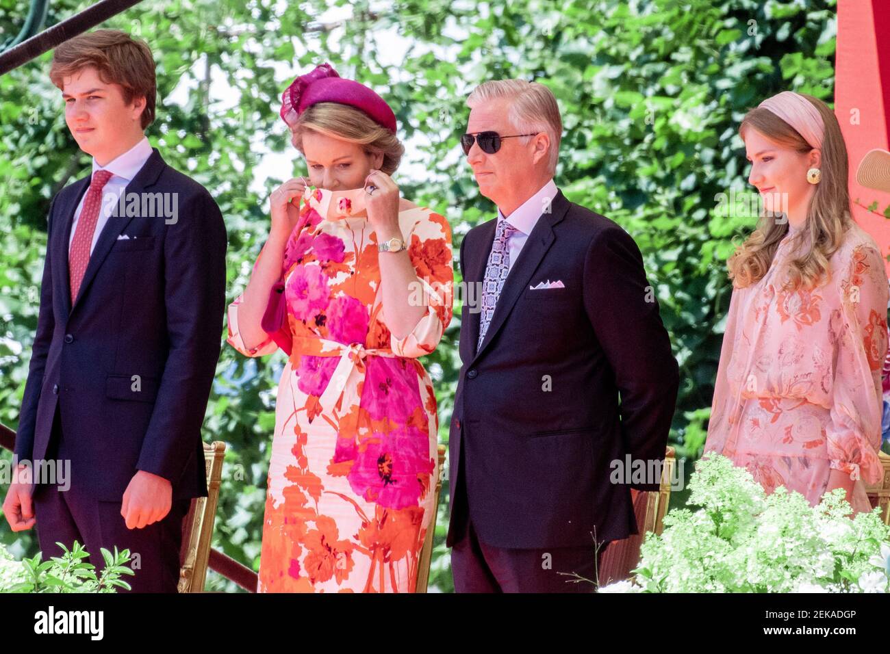 King Philippe, Filip of Belgium and Queen Mathilde with Prince Gabriel ...