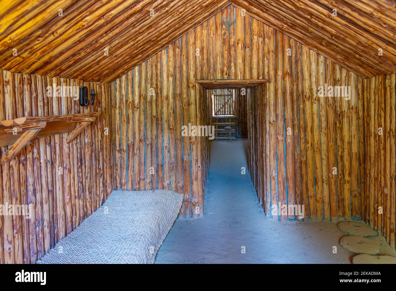 Reconstruction of a medieval wooden shed at Samouil's fortress in ...