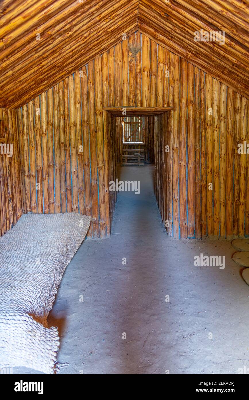 Reconstruction of a medieval wooden shed at Samouil's fortress in ...