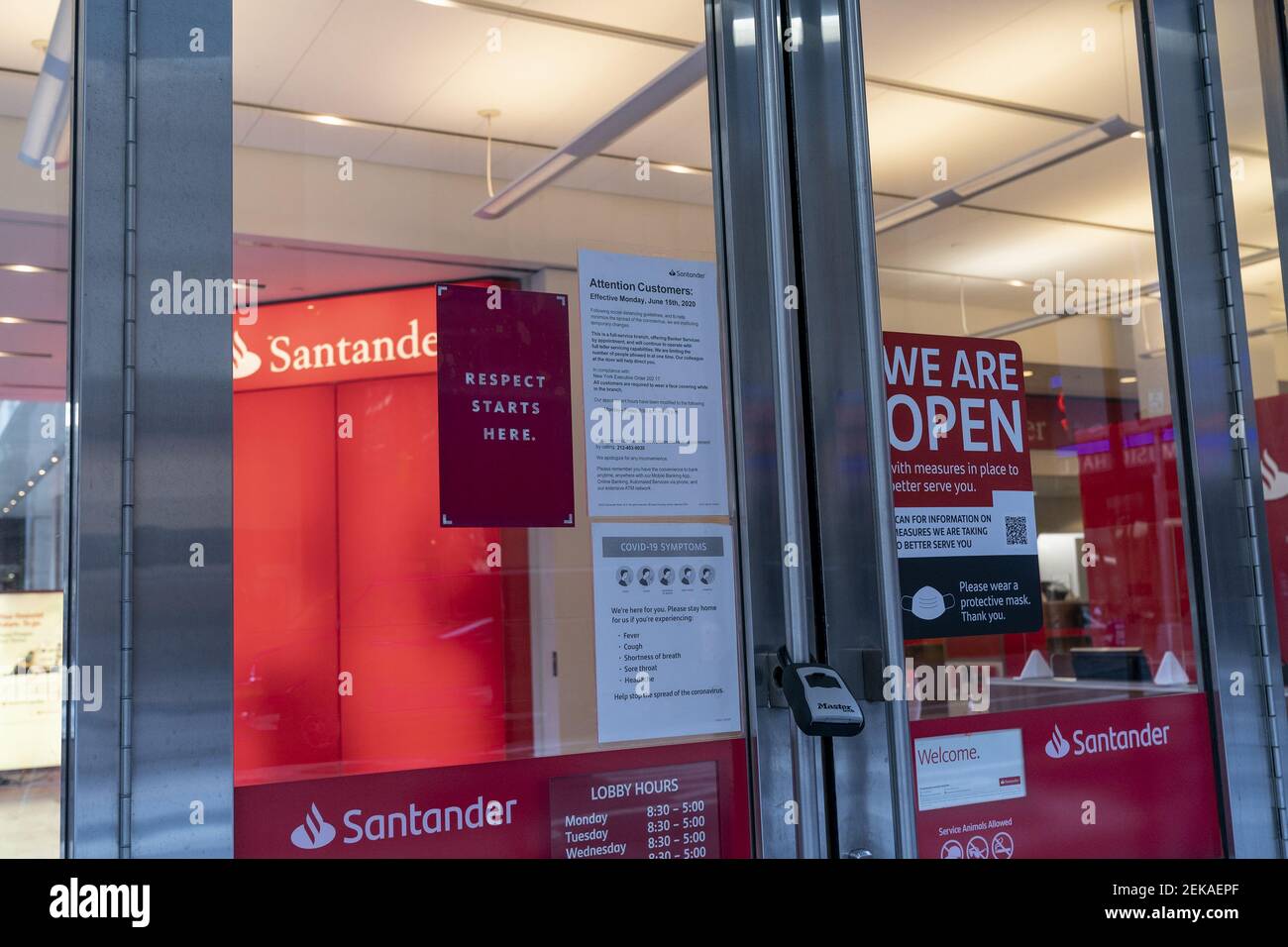 Many retail stores, bank branches and offices put posters on front ...