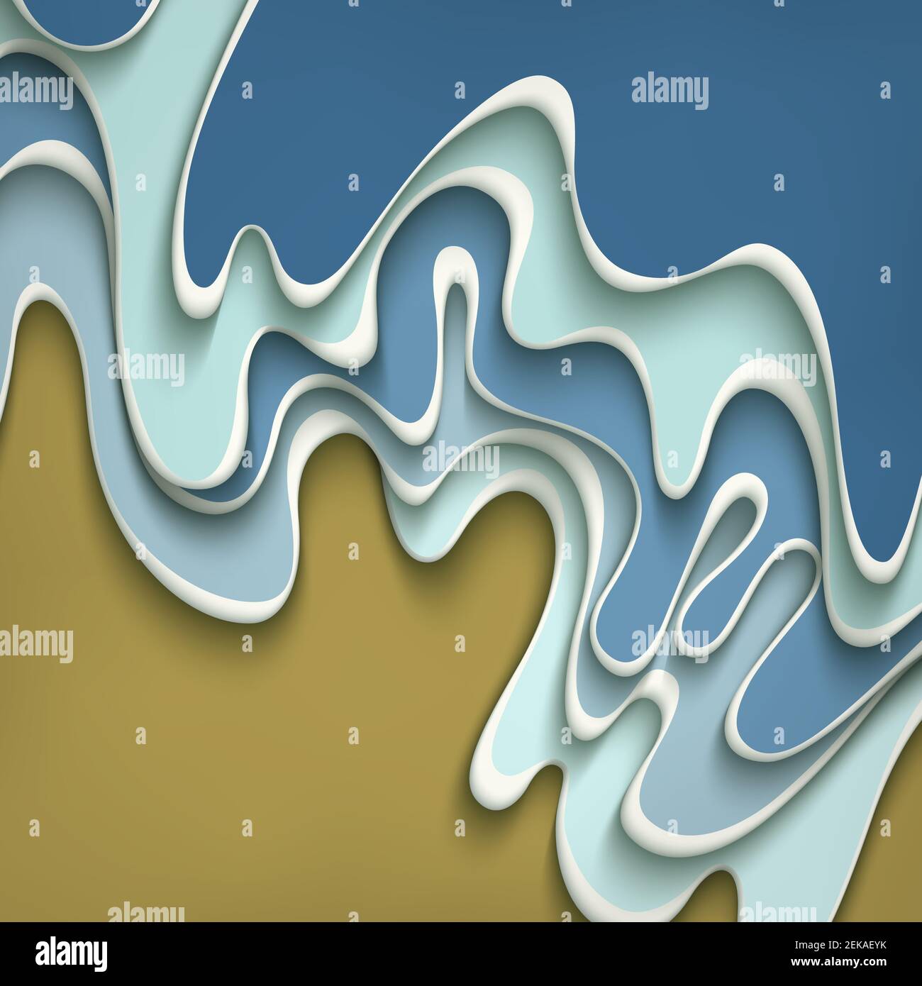 Raster paper cut waves modern background Stock Photo - Alamy