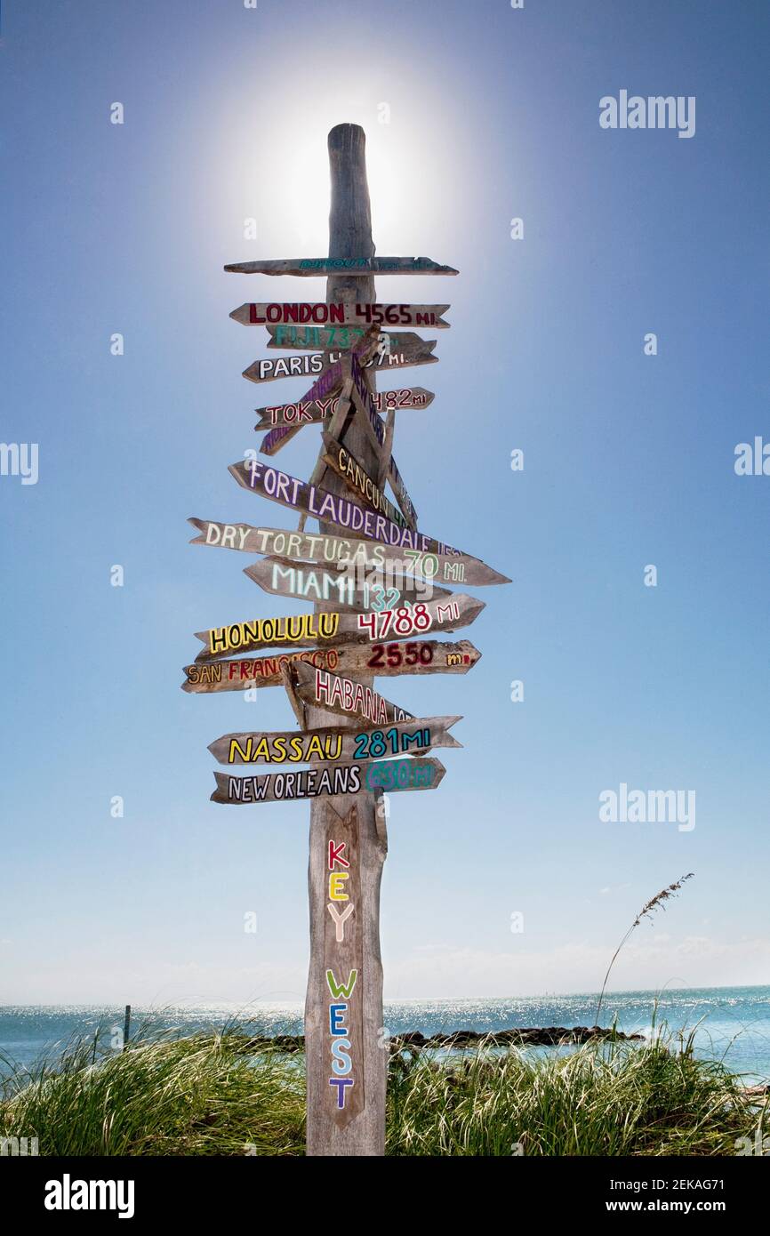 Direction sign key west florida hi-res stock photography and images - Alamy