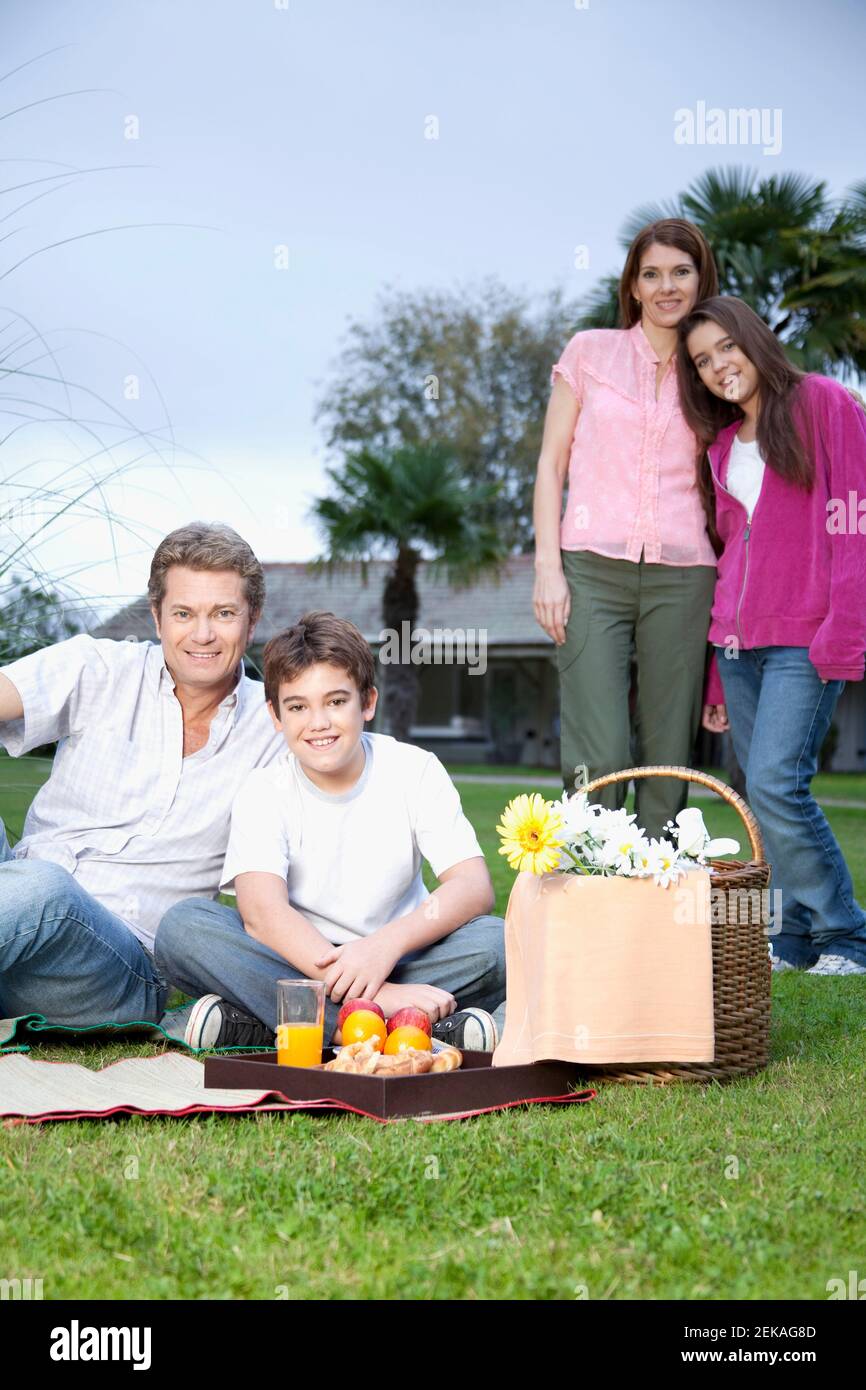 Family having a picnic Stock Photo - Alamy
