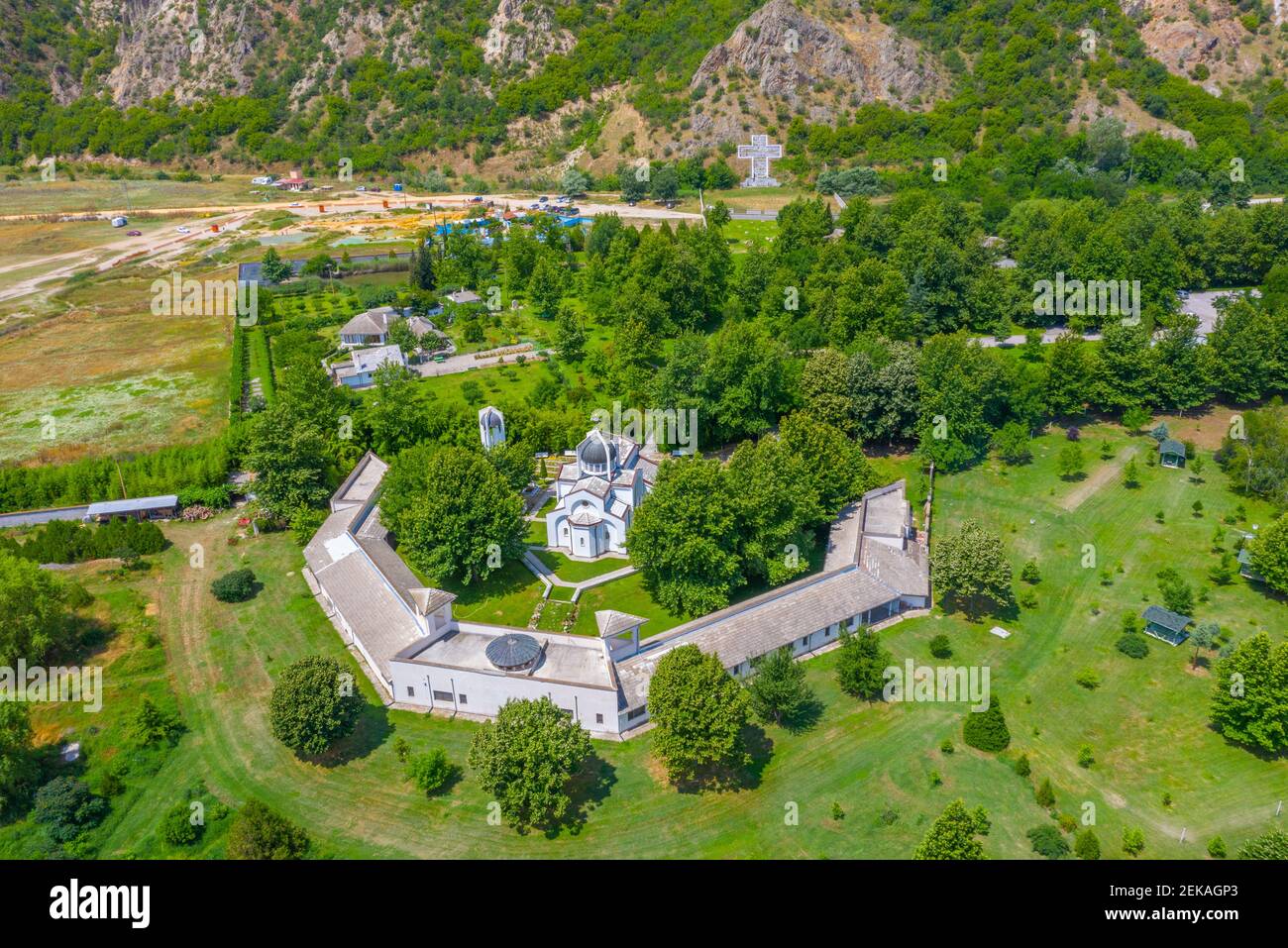 Aerial view of Rupite, a spiritual site dedicated to Baba Vanga in ...