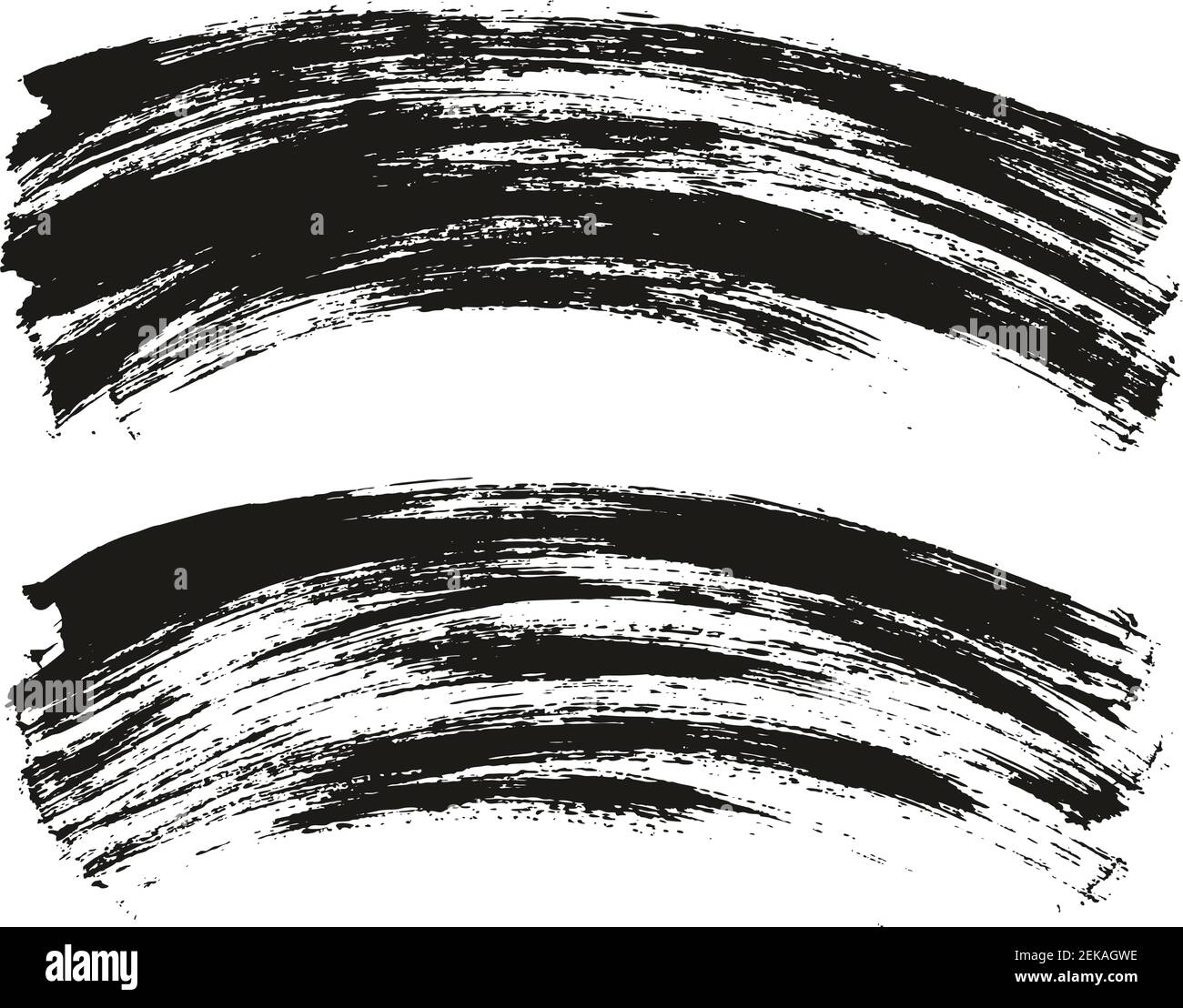 Flat Paint Brush Thin Curved Background High Detail Abstract Vector ...