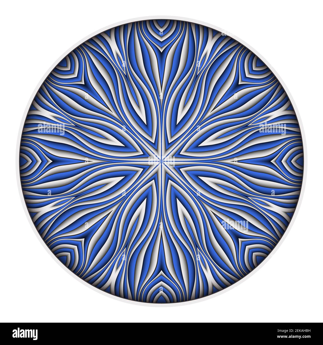 Raster modern paper cut floral round background Stock Photo - Alamy