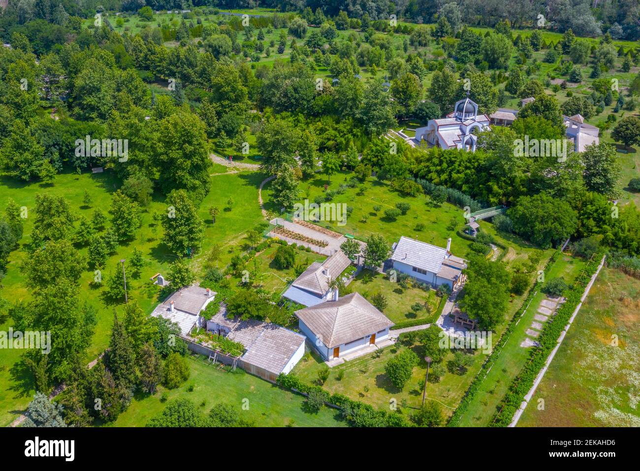 Aerial view of Rupite, a spiritual site dedicated to Baba Vanga in ...