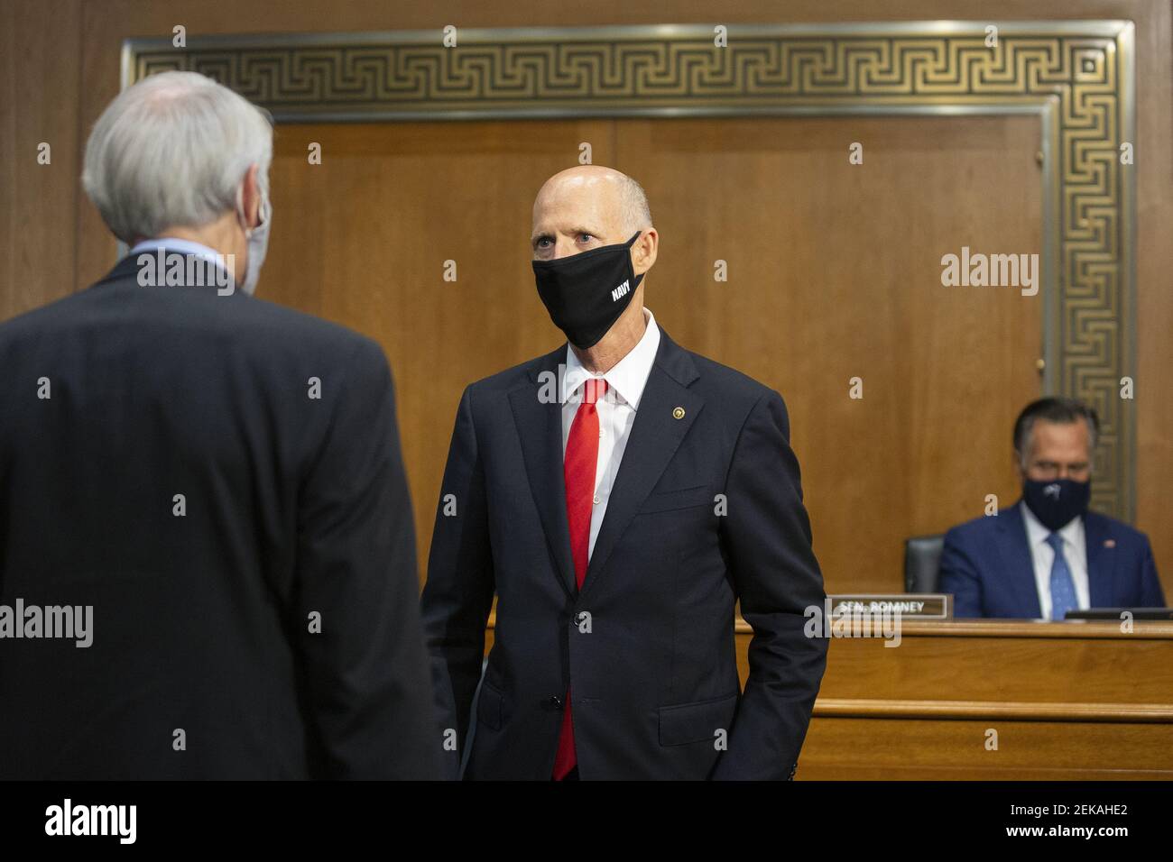 United States Senator Rick Scott (Republican of Florida) speaks to ...