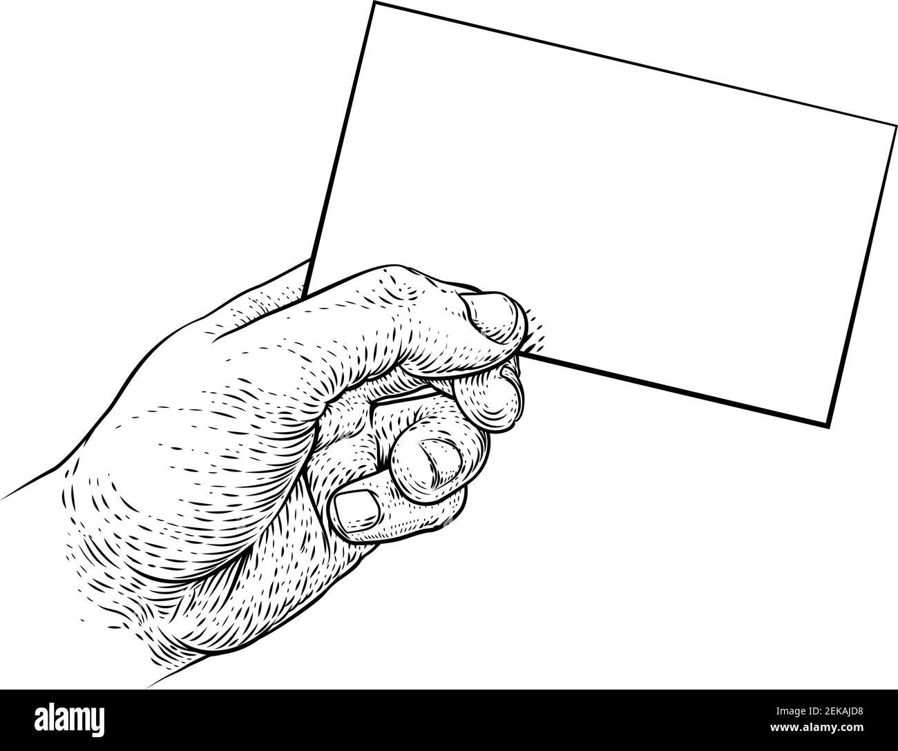 Hand Holding Business Card Letter Message Flyer Stock Vector Image ...