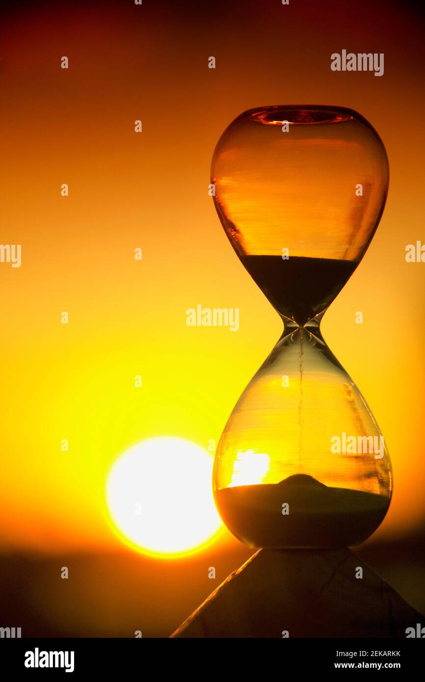 Hourglass at sunset, Miami Beach, Florida, USA Stock Photo - Alamy